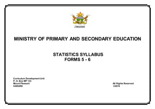 Ministry of primary and secondary education statistics syllabus ...
