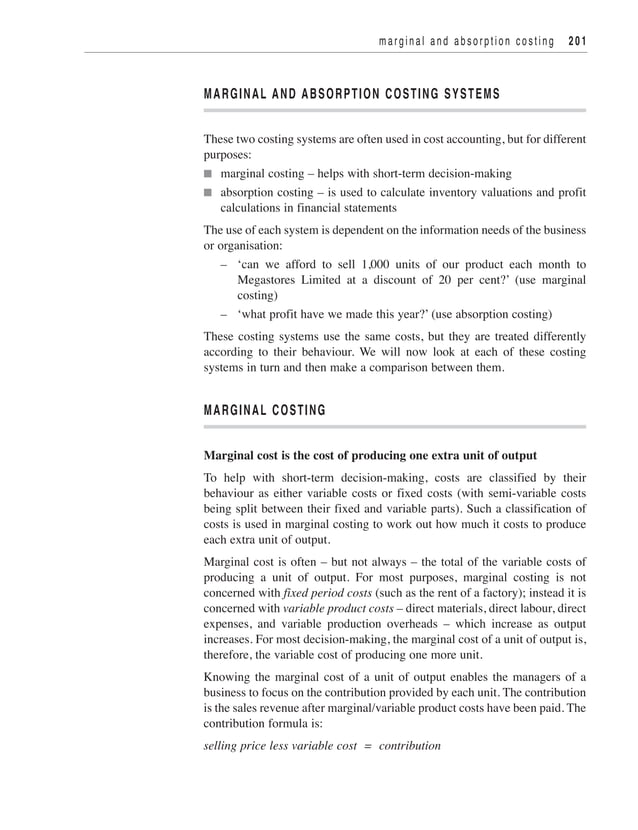 Marginal and absorption costing zimsec zimbabwe cambridge | PDF