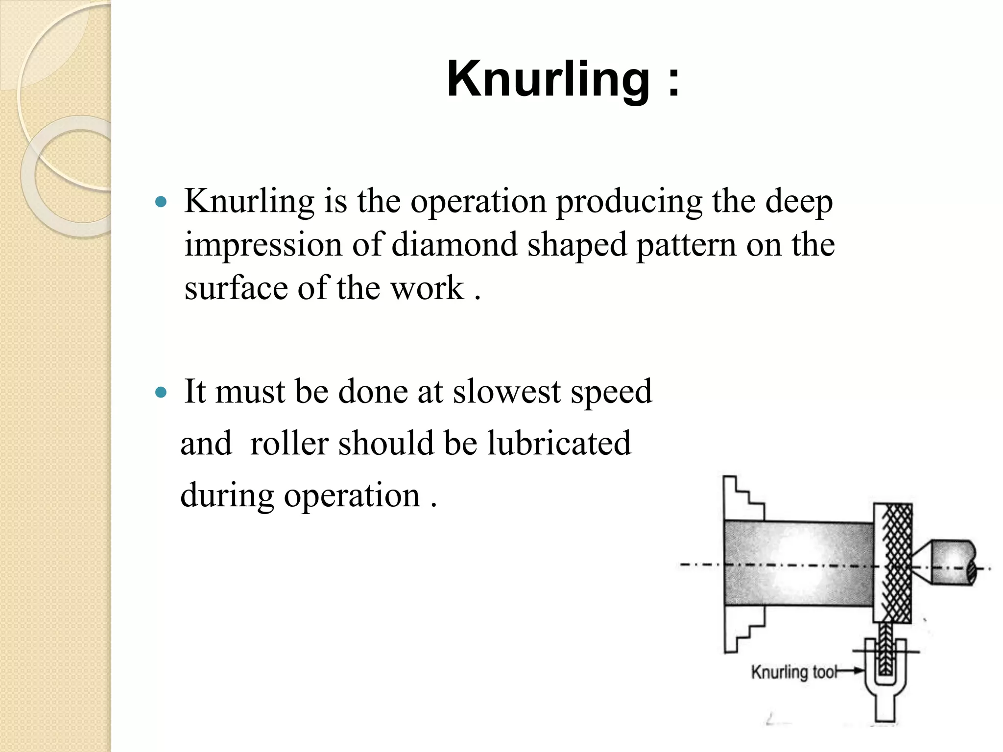 Lathe Machine & it's Operations | PPTX