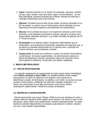 EVALUACION MEDICIONAL SOBRE LOS EFECTOS DEL CAJUIL (ANACARDIUM ...