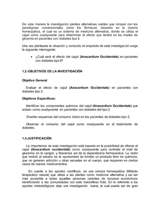 EVALUACION MEDICIONAL SOBRE LOS EFECTOS DEL CAJUIL (ANACARDIUM ...