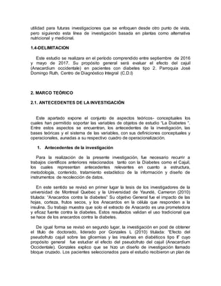 EVALUACION MEDICIONAL SOBRE LOS EFECTOS DEL CAJUIL (ANACARDIUM ...
