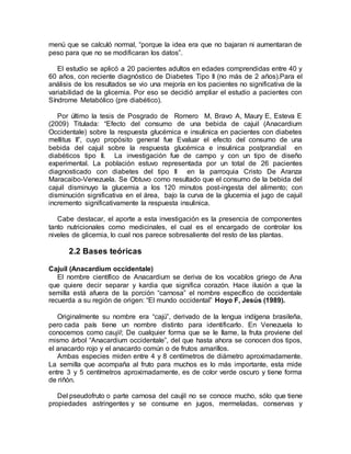 EVALUACION MEDICIONAL SOBRE LOS EFECTOS DEL CAJUIL (ANACARDIUM ...