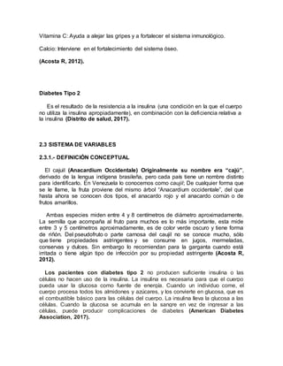 EVALUACION MEDICIONAL SOBRE LOS EFECTOS DEL CAJUIL (ANACARDIUM ...
