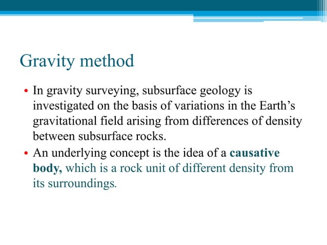 Gravity Method | PPTX | Geology | Science