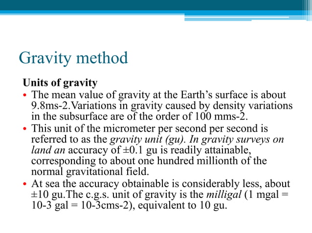 Gravity Method | PPTX | Geology | Science