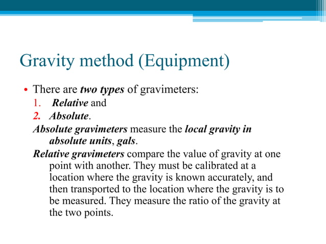 Gravity Method | PPTX | Geology | Science