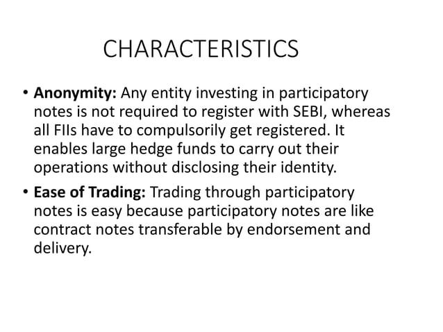 PARTICIPATORY NOTES | PPT