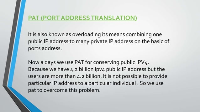 NATTING and it Types and PAT and implementation | PPTX | Computer ...