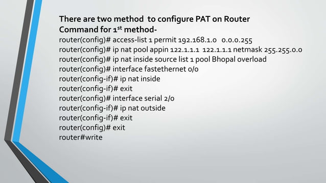 NATTING and it Types and PAT and implementation | PPTX | Computer ...