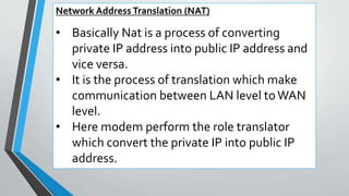 NATTING and it Types and PAT and implementation | PPTX | Computer Networking | Computing