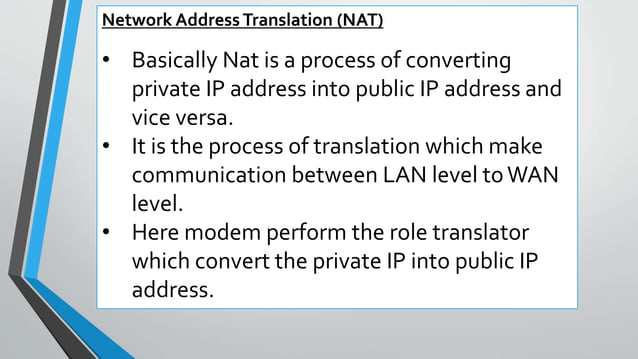 NATTING and it Types and PAT and implementation | PPTX | Computer ...