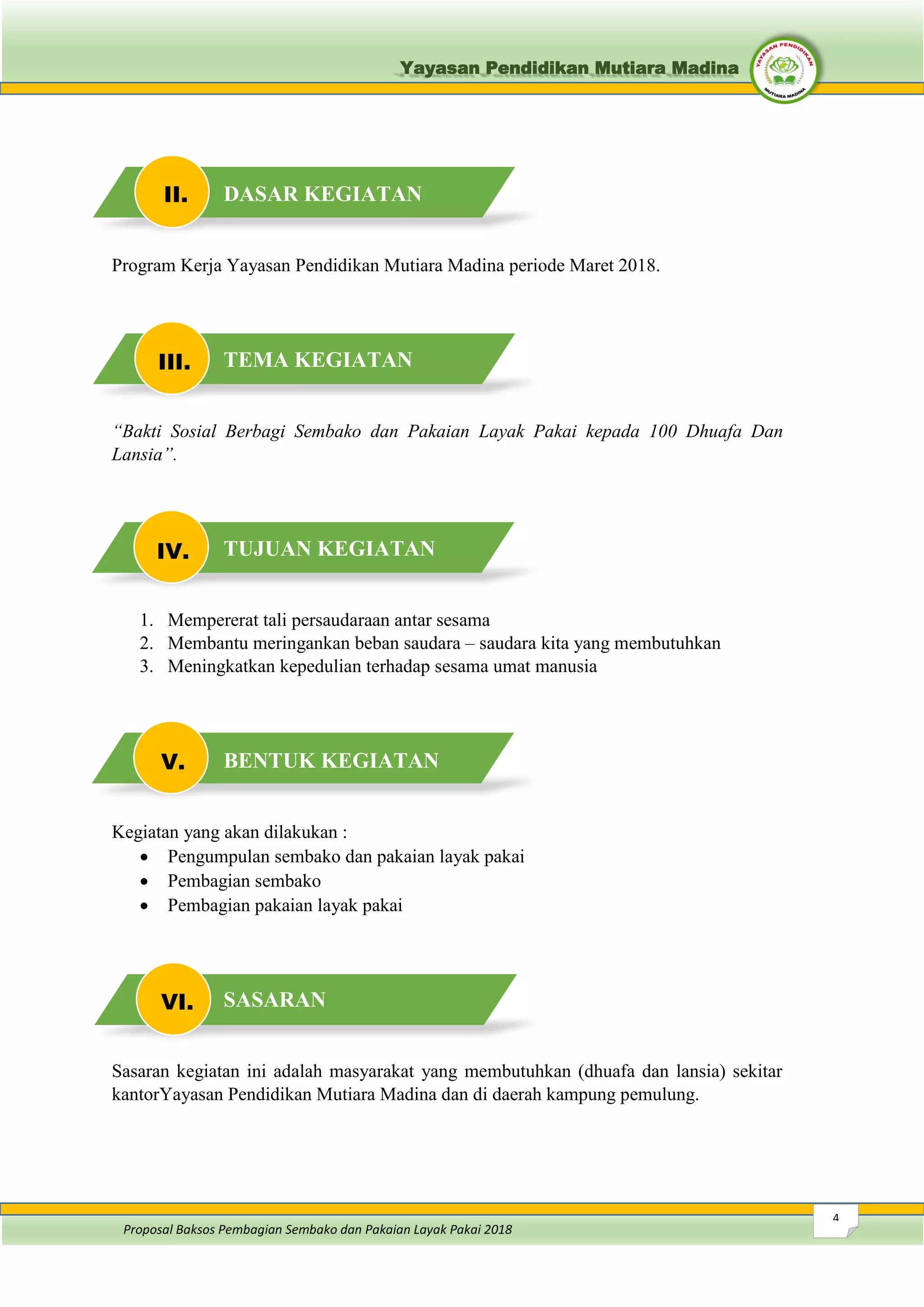 Proposal Baksos 2018 YPMM | PDF