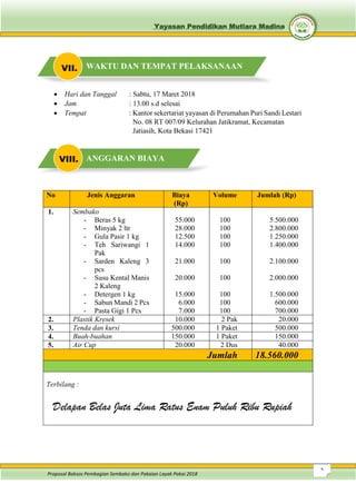 Proposal Baksos 2018 YPMM | PDF