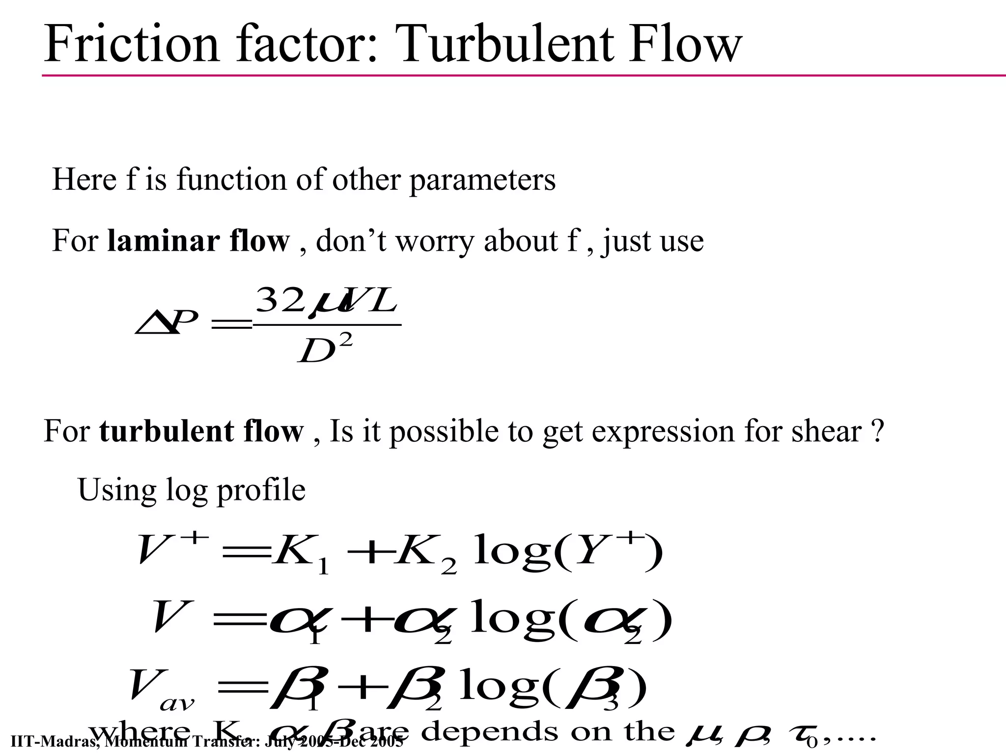 Pipe Flow Friction factor in fluid mechanics | PPT