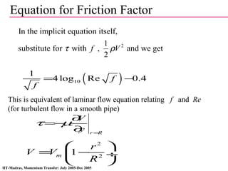 Pipe Flow Friction factor in fluid mechanics | PPT