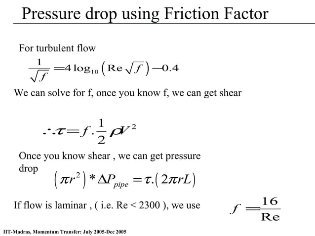 Pipe Flow Friction factor in fluid mechanics | PPT | Physics | Science