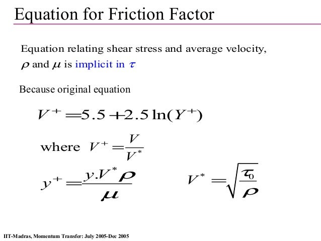 Pipe Flow Friction factor in fluid mechanics
