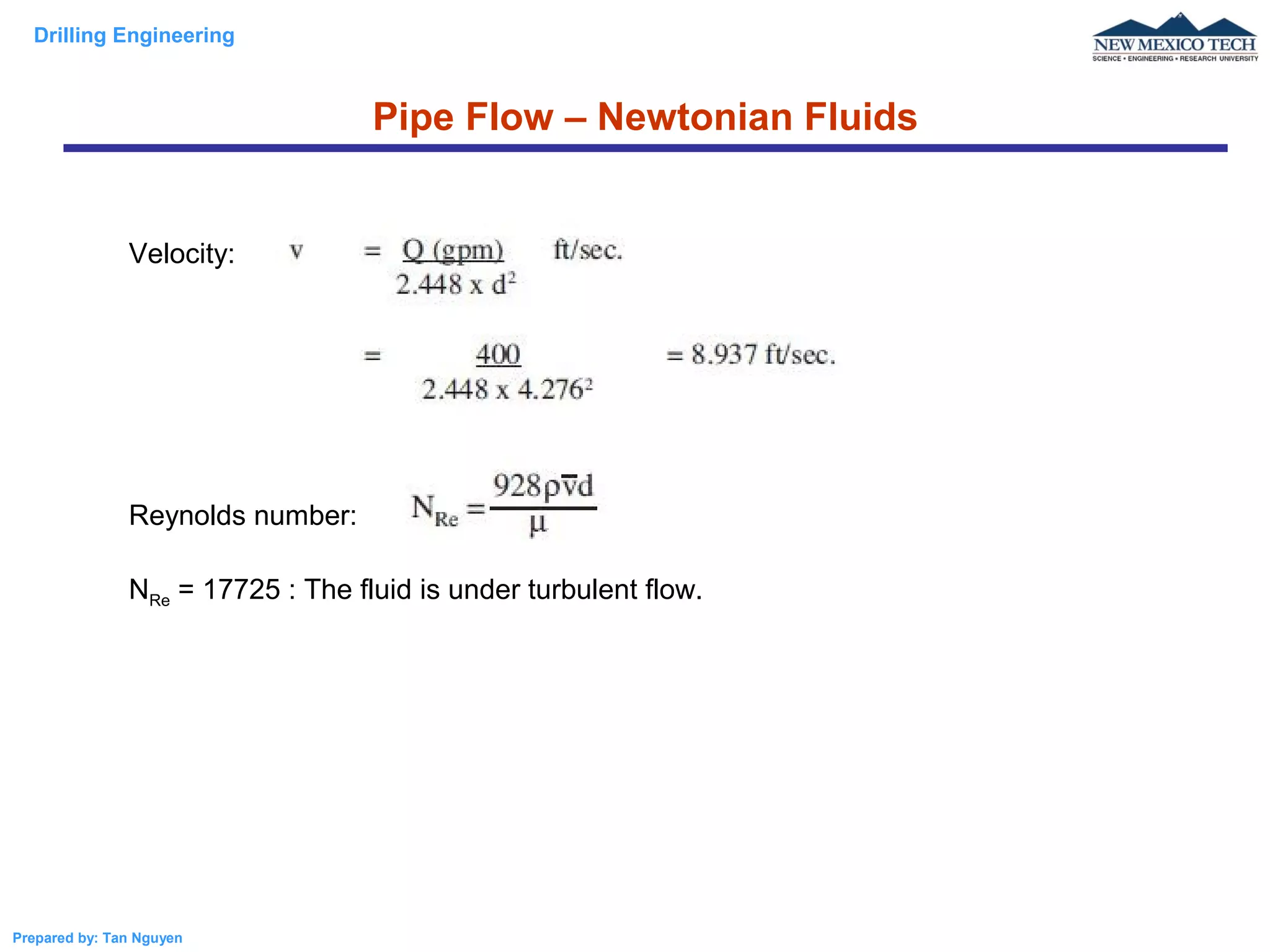 Laminar Flow in pipes and Anuli Newtonian Fluids | PPT