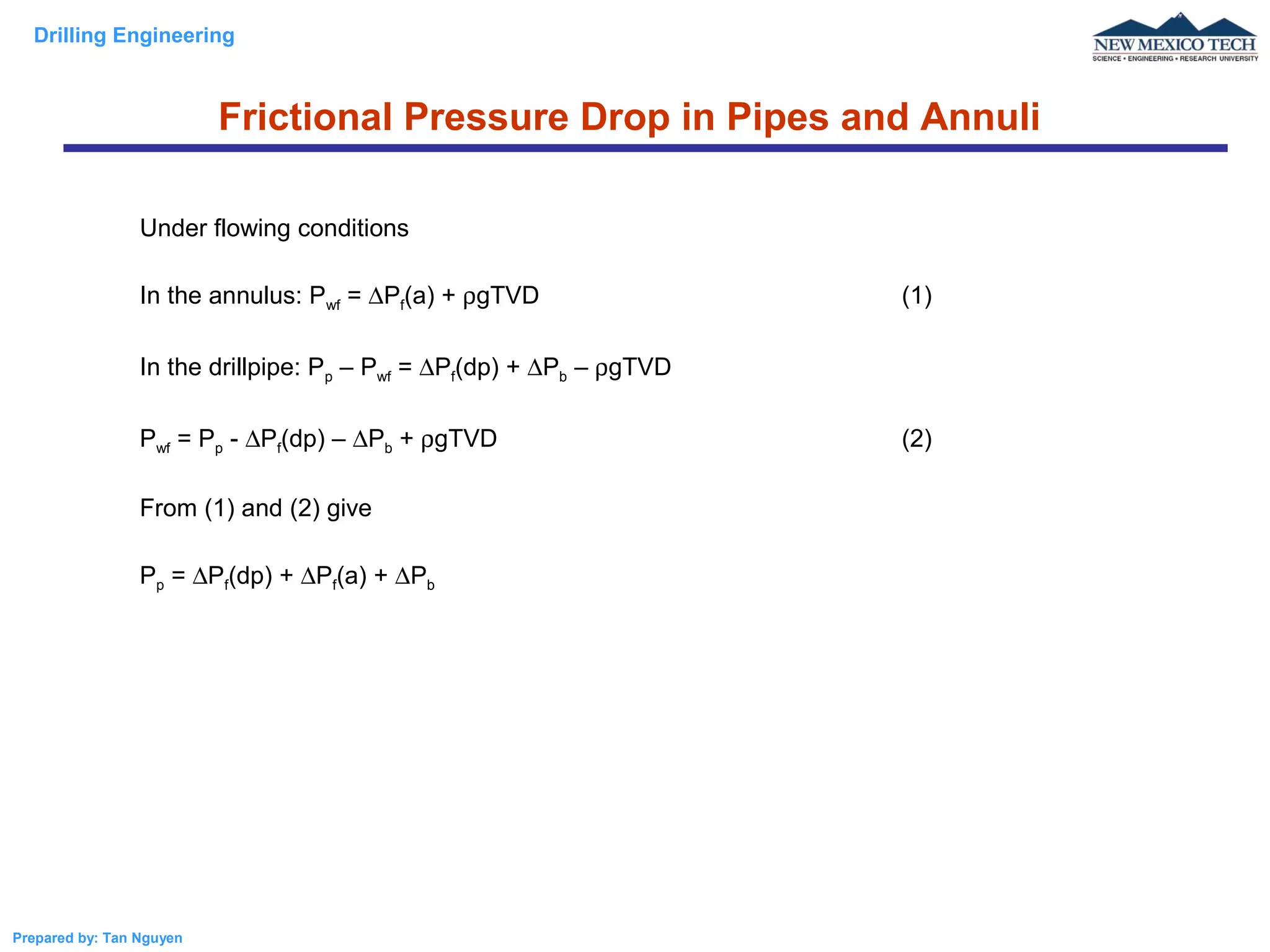 Laminar Flow in pipes and Anuli Newtonian Fluids | PPT