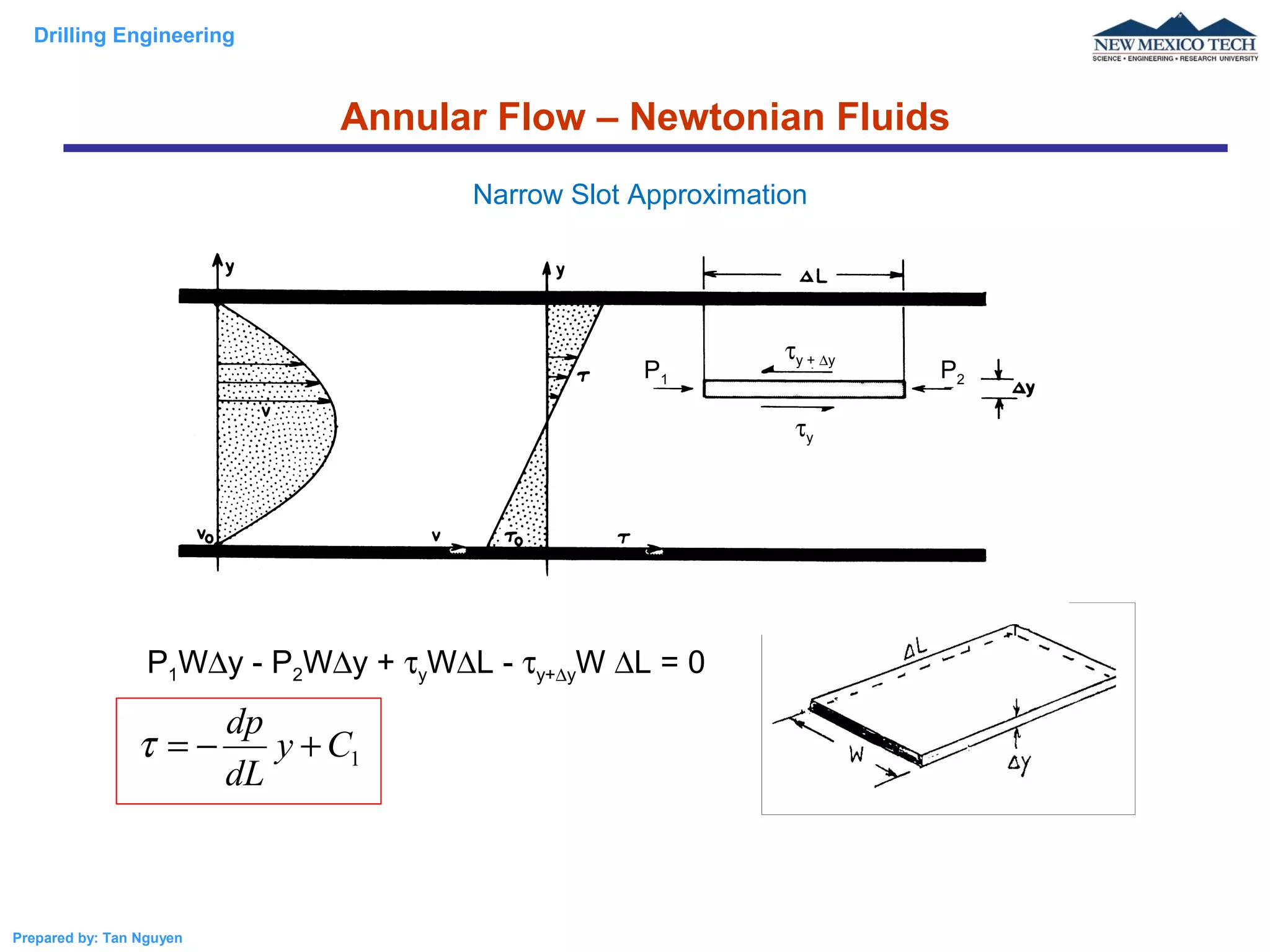 Laminar Flow in pipes and Anuli Newtonian Fluids | PPT