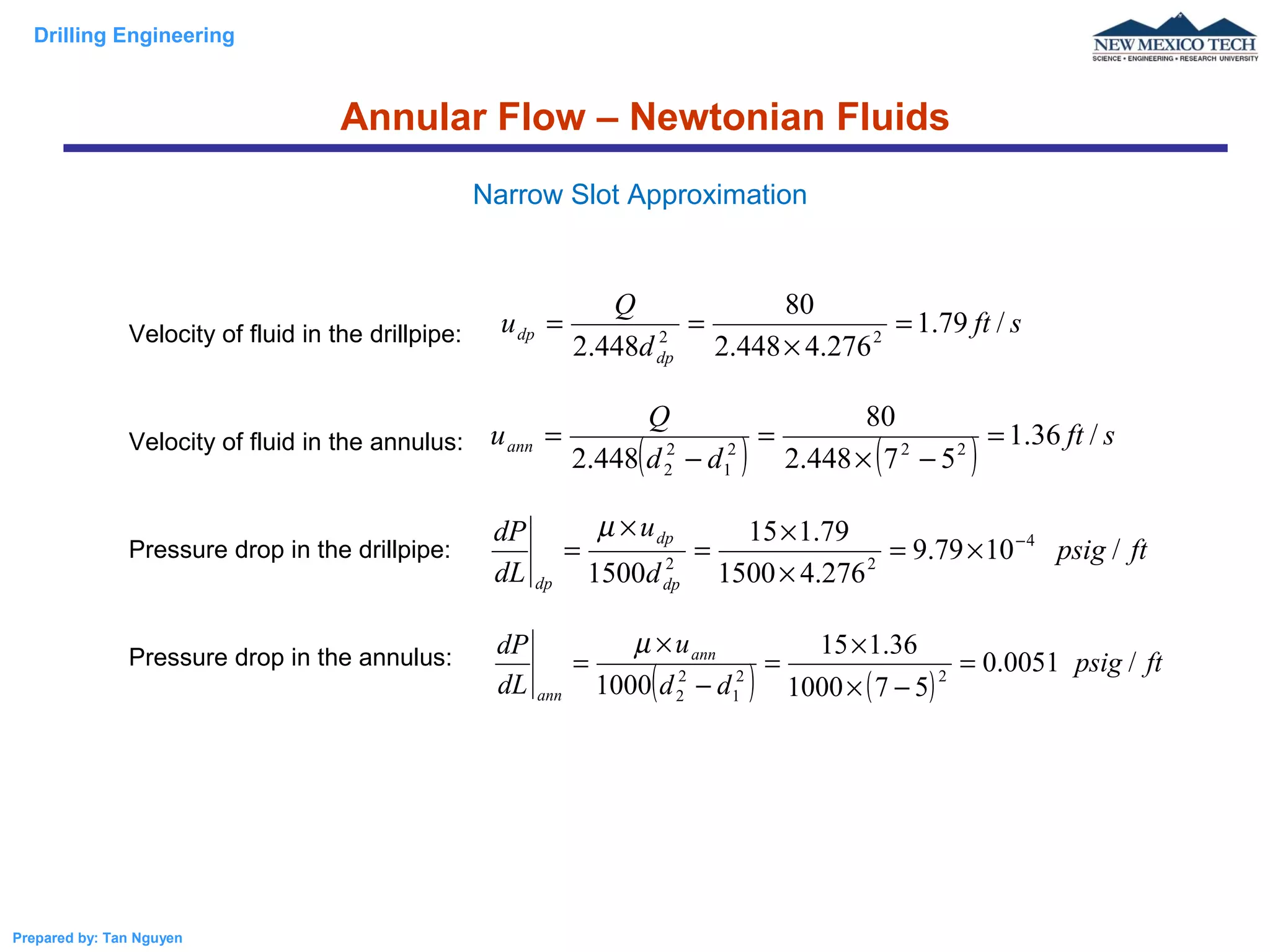 Laminar Flow in pipes and Anuli Newtonian Fluids | PPT