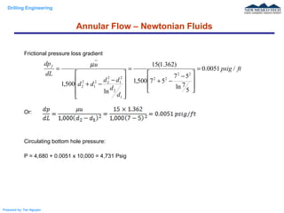 Laminar Flow in pipes and Anuli Newtonian Fluids | PPT