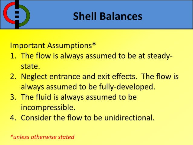 Shell Momentum Balances in heat transfer | PPTX | Physics | Science