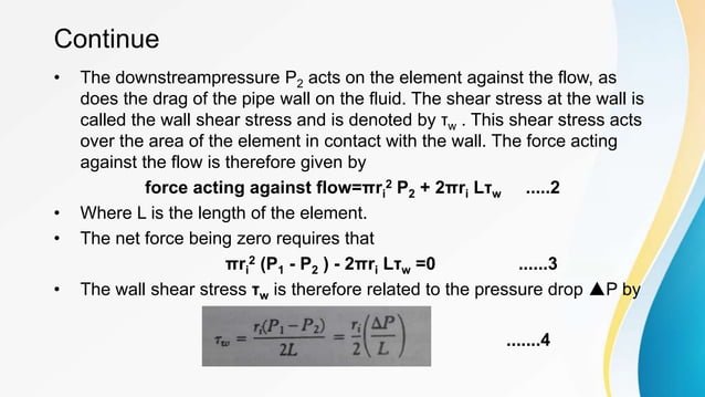 Calculation of Flowrate and Pressure Drop Relationship for Laminar Flow ...