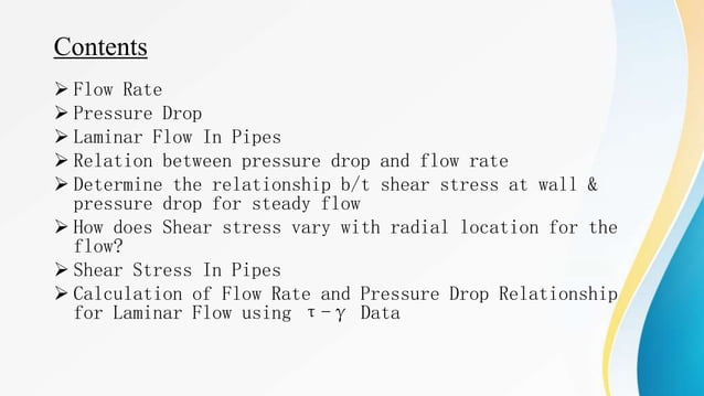 Calculation of Flowrate and Pressure Drop Relationship for Laminar Flow ...