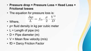 Calculation of Flowrate and Pressure Drop Relationship for Laminar Flow using Data | PPT