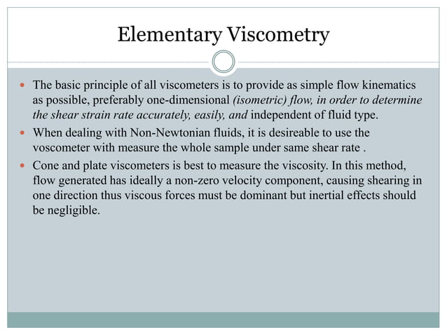Elementary Viscosity in chemical engineering | PPT