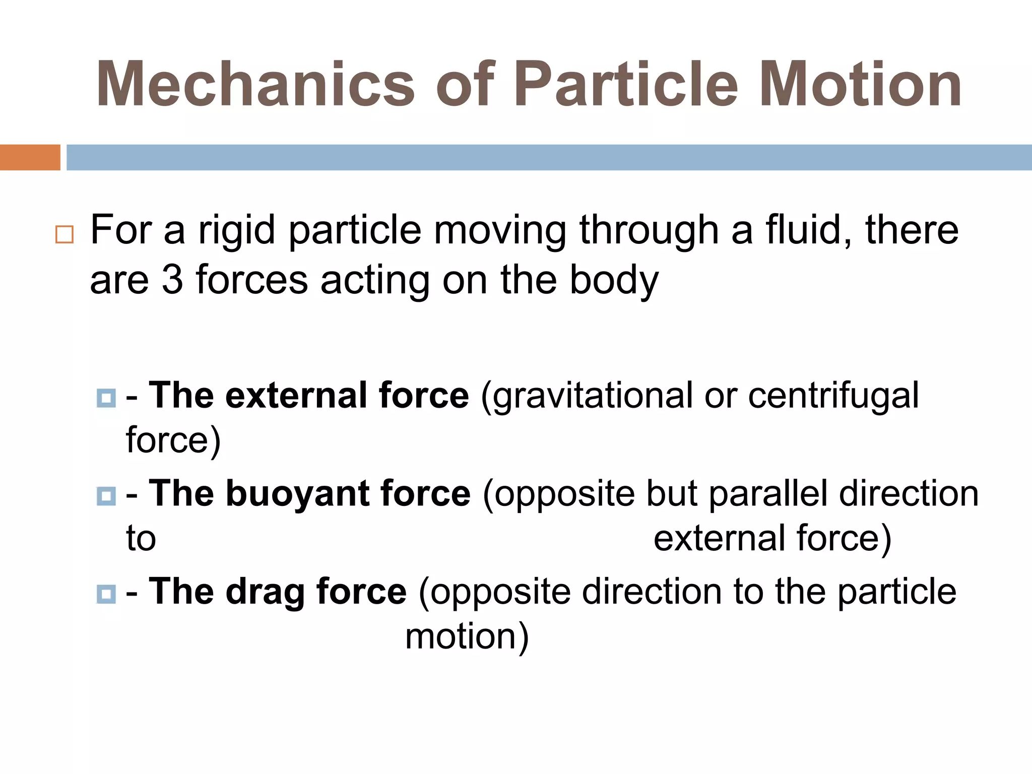fluid Motion in the presence of solid particles | PPTX