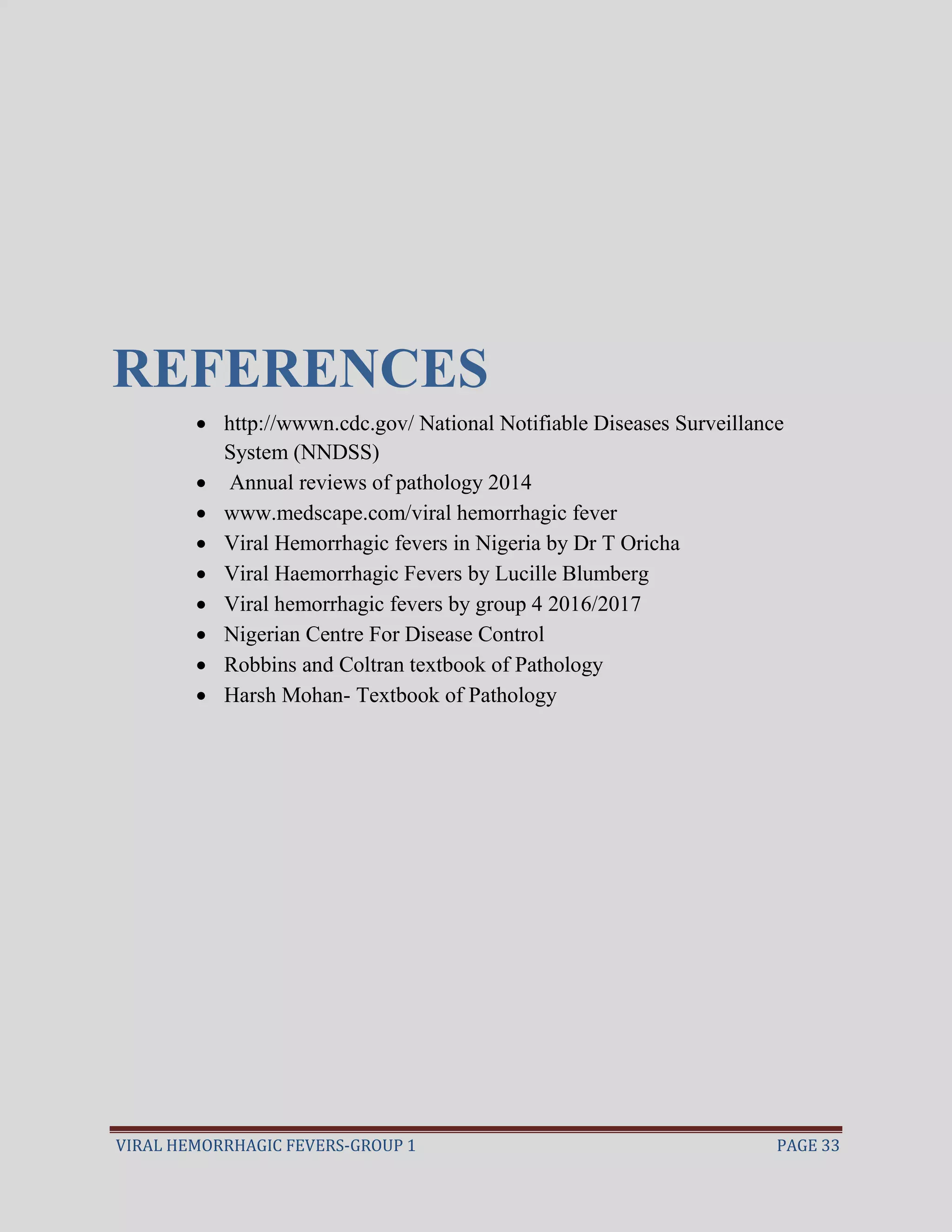 VIRAL HEMORRHAGIC FEVER | PDF