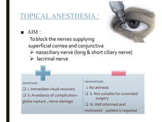 Ocular anesthesia | PPTX