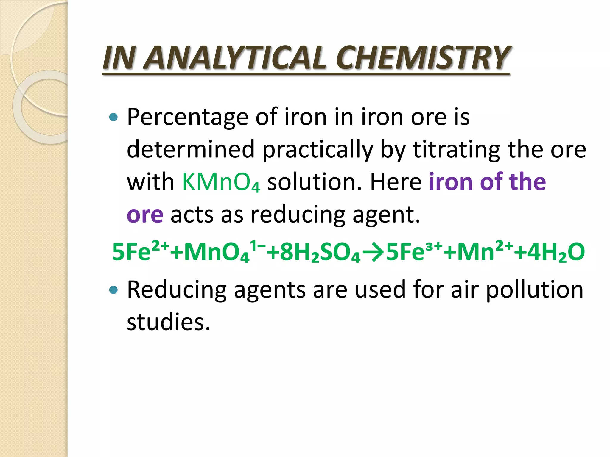 REDUCTION AND REDUCING AGENTS | PPT