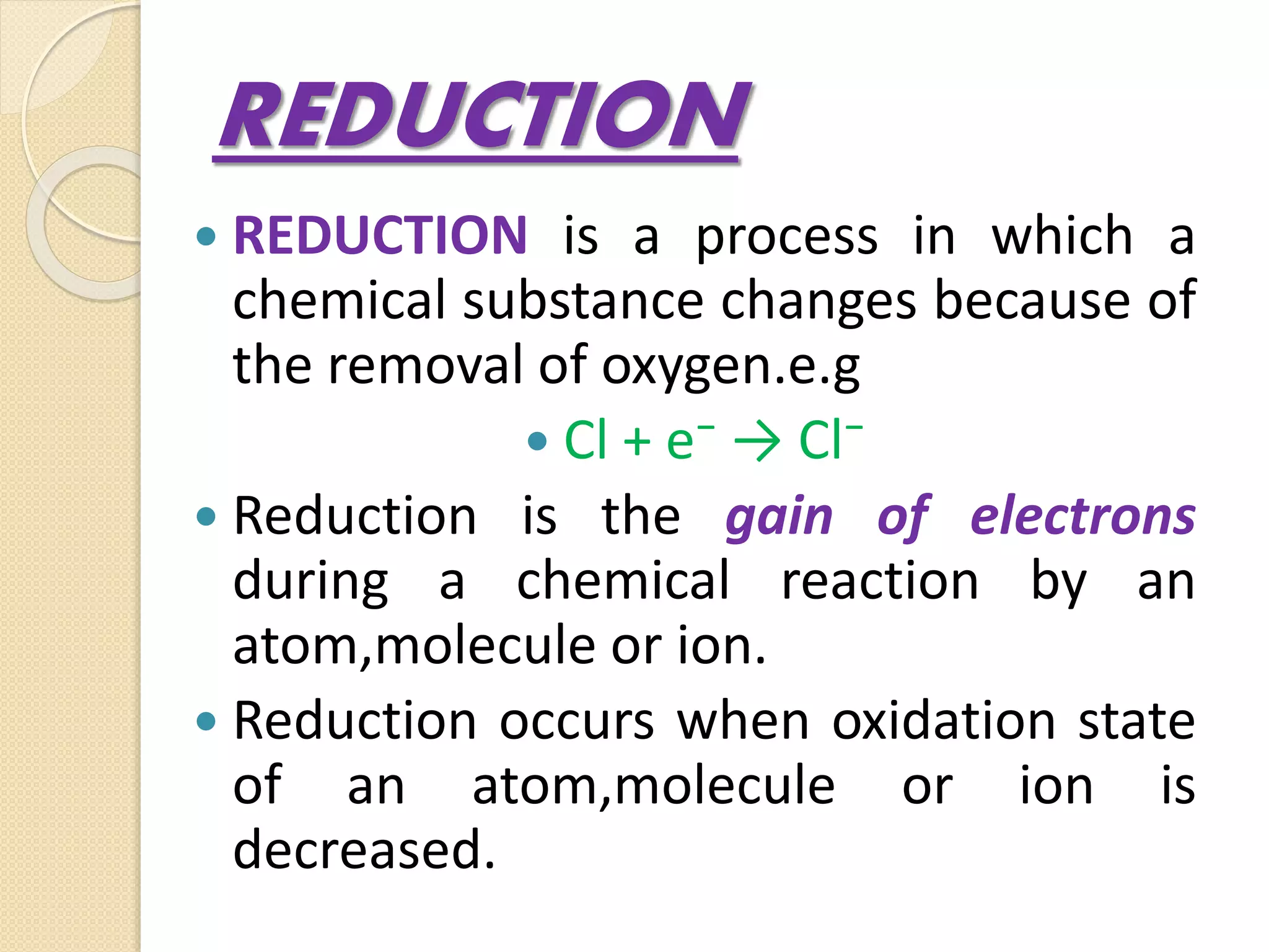 REDUCTION AND REDUCING AGENTS | PPTX