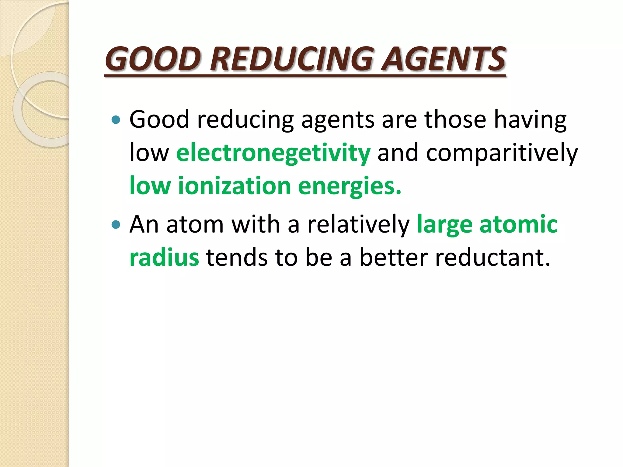 REDUCTION AND REDUCING AGENTS | PPTX