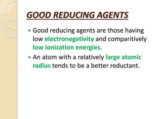 REDUCTION AND REDUCING AGENTS | PPTX