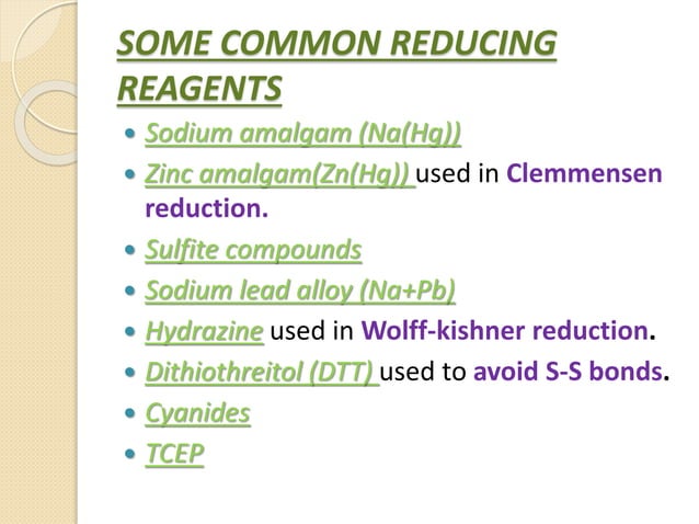 REDUCTION AND REDUCING AGENTS | PPTX | Chemistry | Science