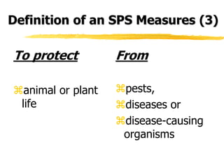 The WTO Agreement on the Application of SPS Measures | PPT