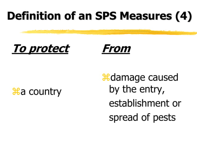 The WTO Agreement on the Application of SPS Measures | PPT | Science