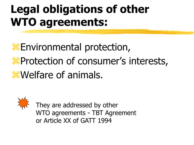 The WTO Agreement on the Application of SPS Measures | PPT | Science