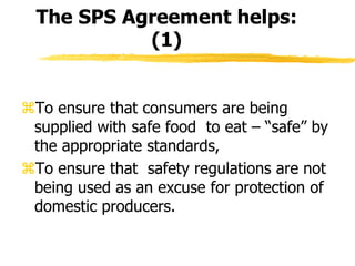 The WTO Agreement on the Application of SPS Measures | PPT