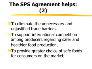 The WTO Agreement on the Application of SPS Measures | PPT