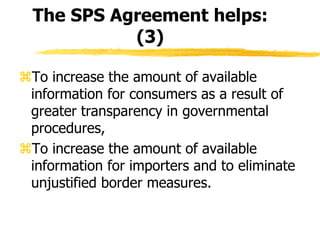 The WTO Agreement on the Application of SPS Measures | PPT