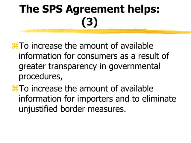 The WTO Agreement on the Application of SPS Measures | PPT | Science