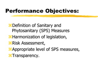 The WTO Agreement on the Application of SPS Measures | PPT