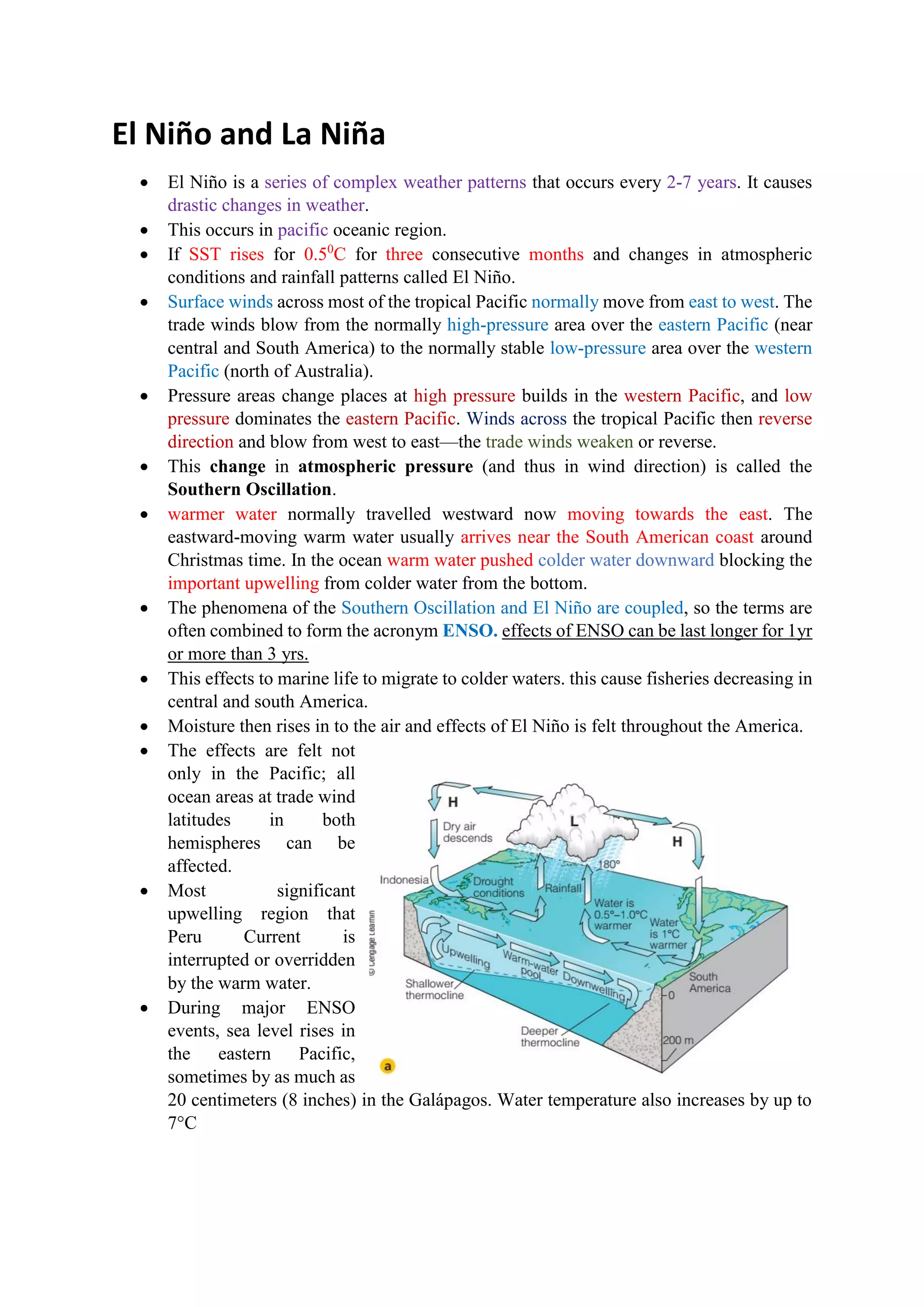 El Nino and La Nina comparison | PDF