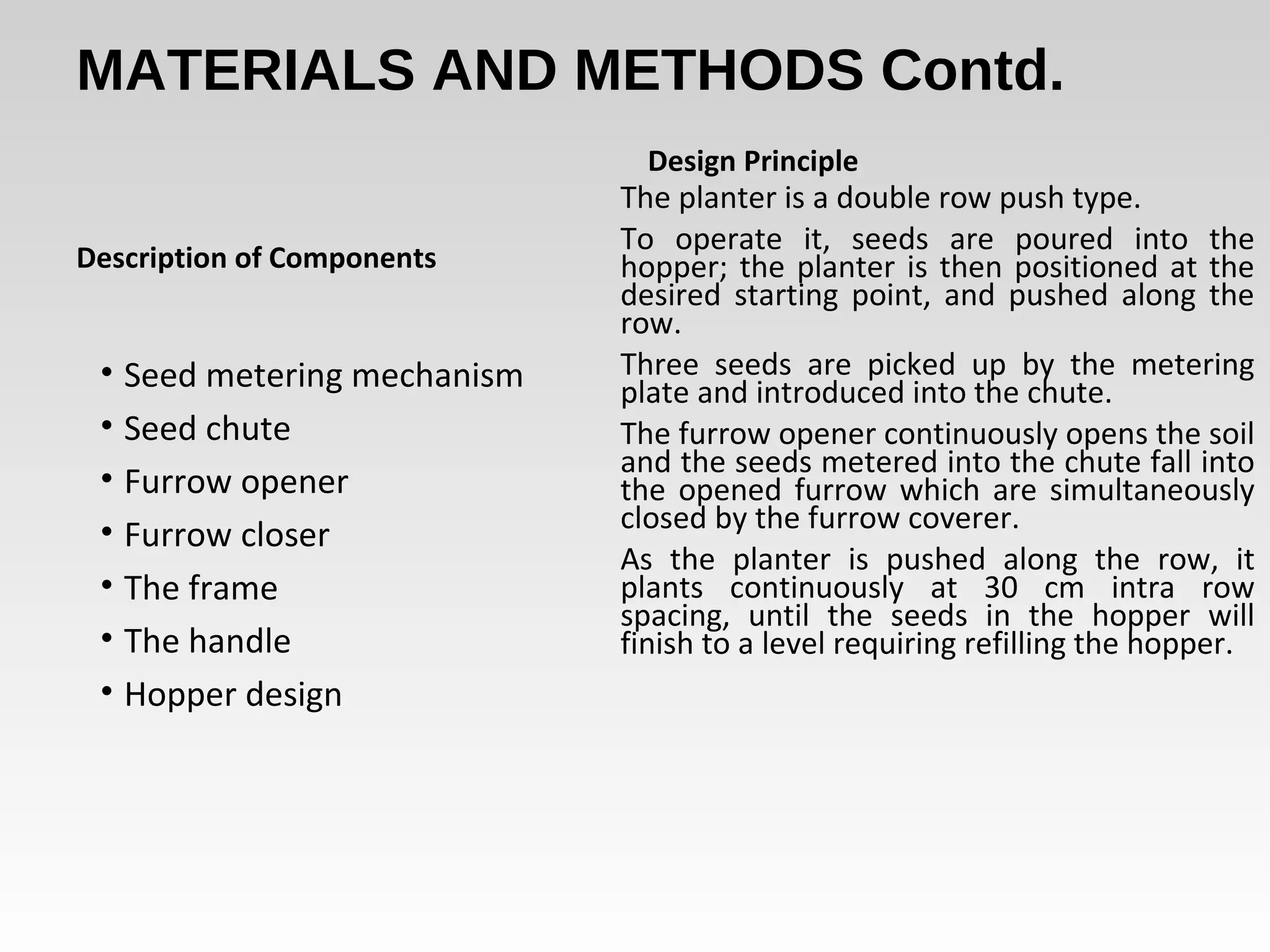 development of a two-row groundnut seed planter | PPT